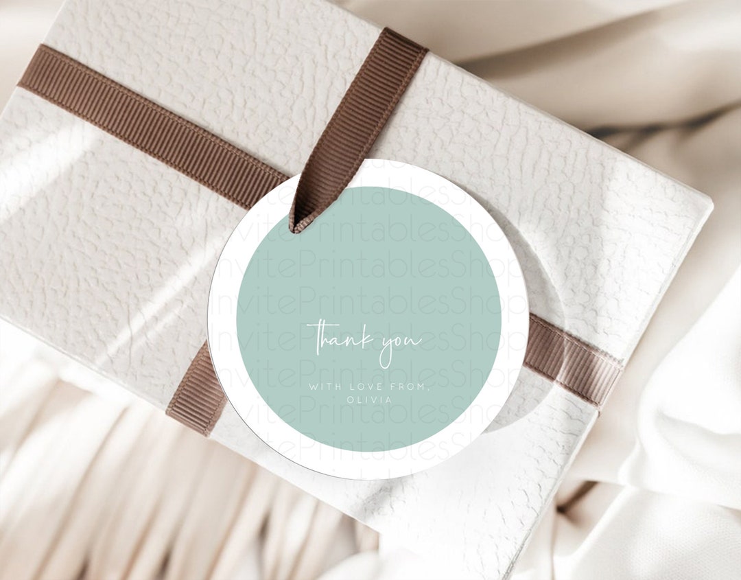 Green Thank You Tags Pastel Green Thank You Gift Tags Green Favor Tags ...