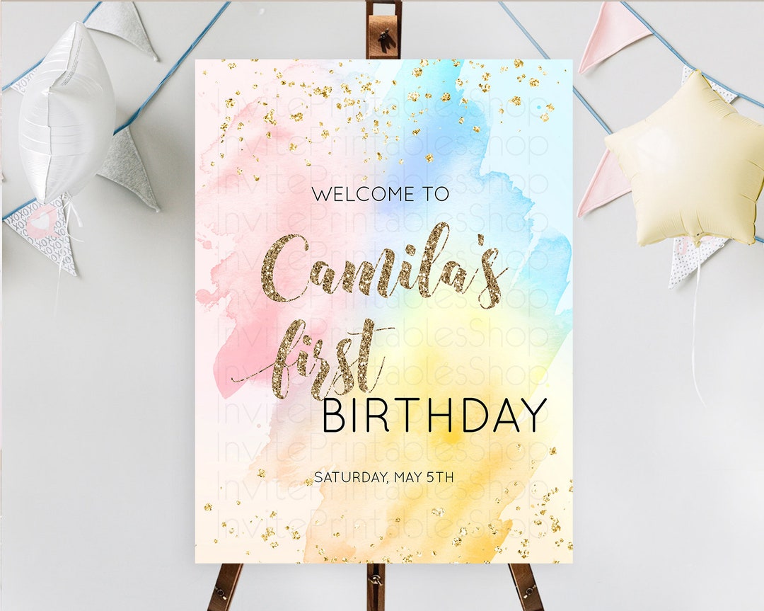 Pastel Welcome Sign Pastel Rainbow Welcome Sign Colorful Rainbow ...