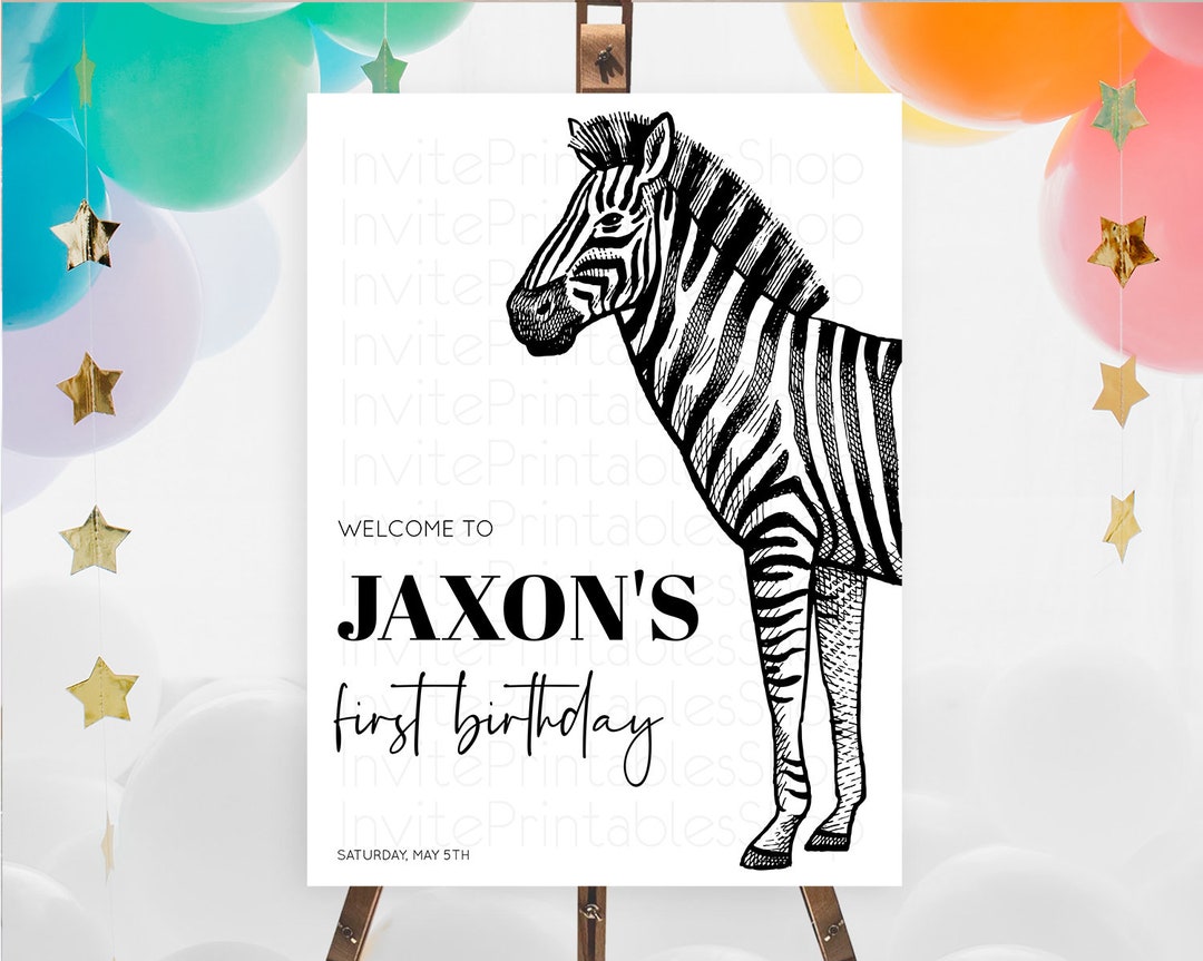 Zebra Welcome Sign Zebra Welcome Board Zebra Welcome Poster Safari ...