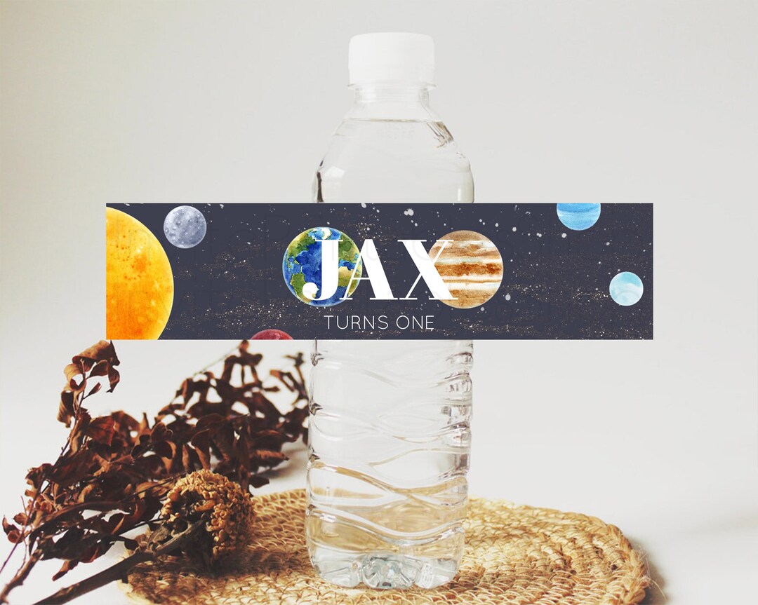 Space Water Label Template Space Adventure Party Decor First Trip ...