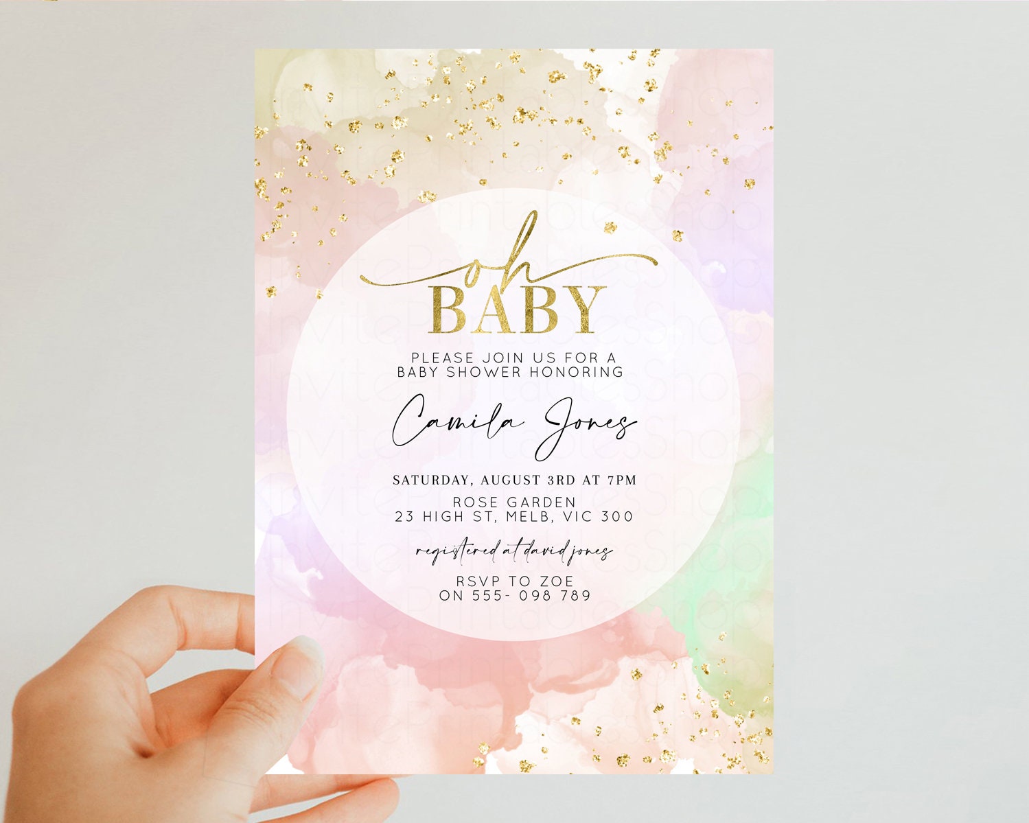 Pastel Baby Shower Invitation Rainbow Baby Shower Invitation | Etsy