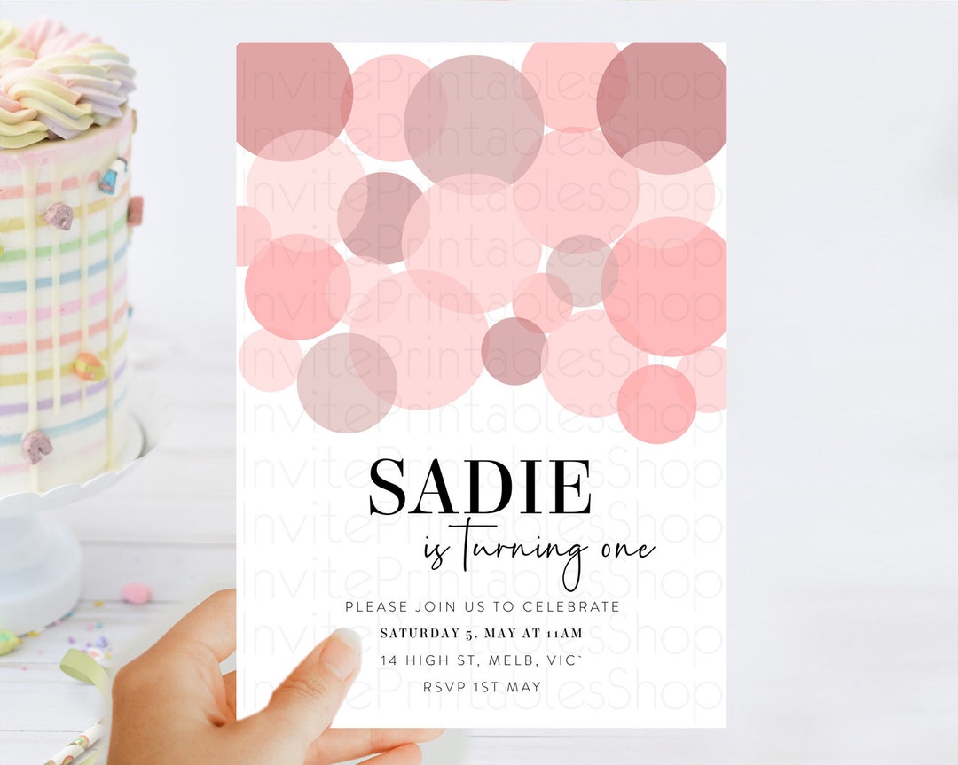Pastel Birthday Invitation Pastel Confetti Birthday Invitation Bubbles ...
