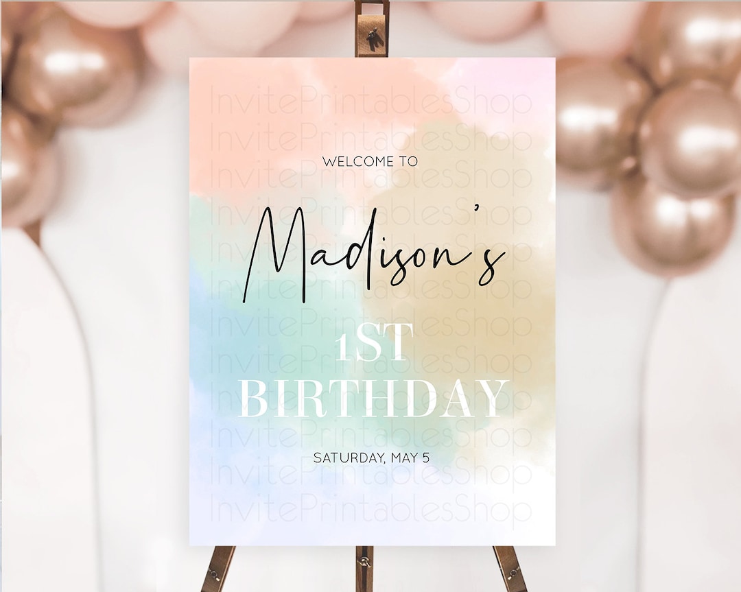 Pastel Welcome Sign Pastel Rainbow Welcome Sign Colorful Rainbow ...