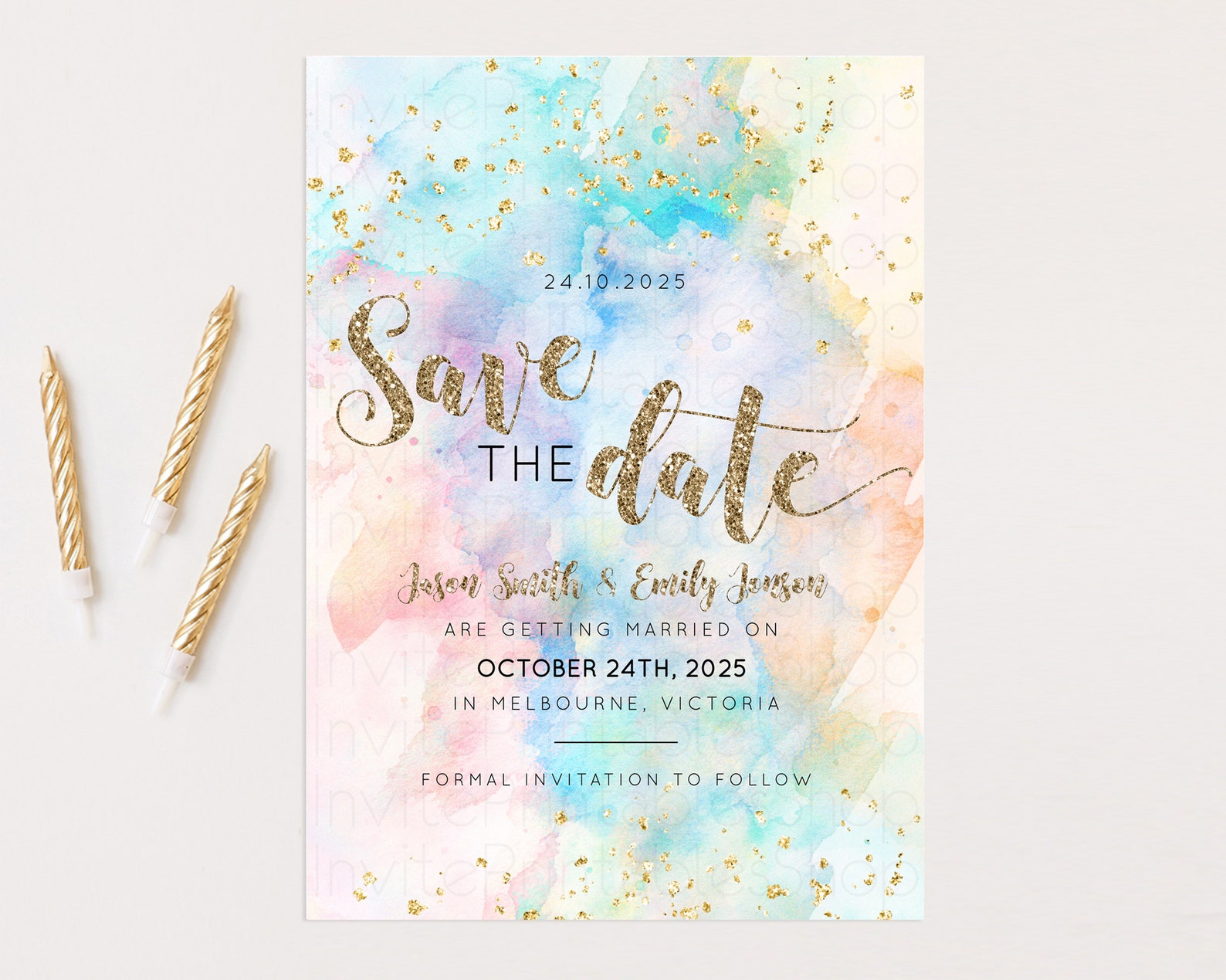 Pastel Save the Date Pastel Colors Save the Date Rainbow | Etsy