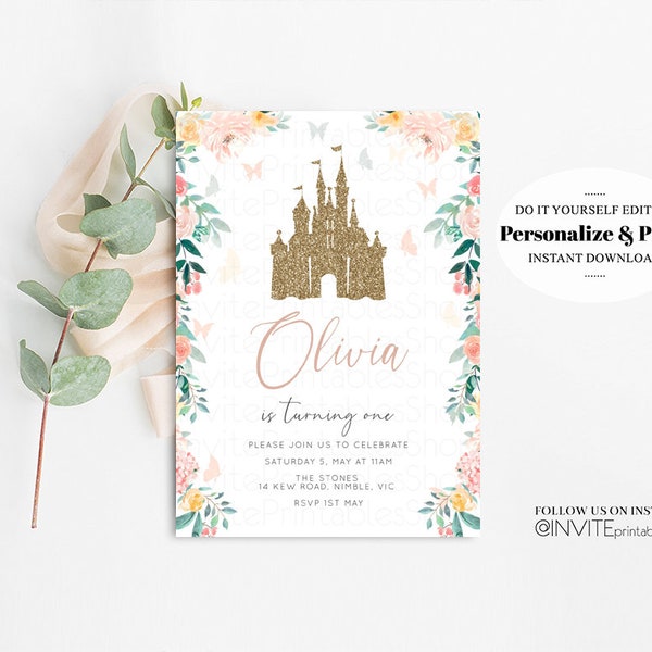 Castle Invitation - Etsy