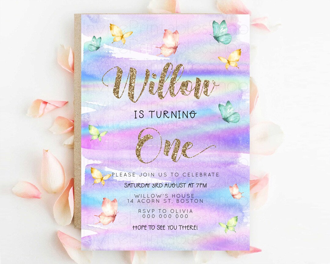 Pastel Butterfly Birthday Invitation Butterfly Birthday - Etsy