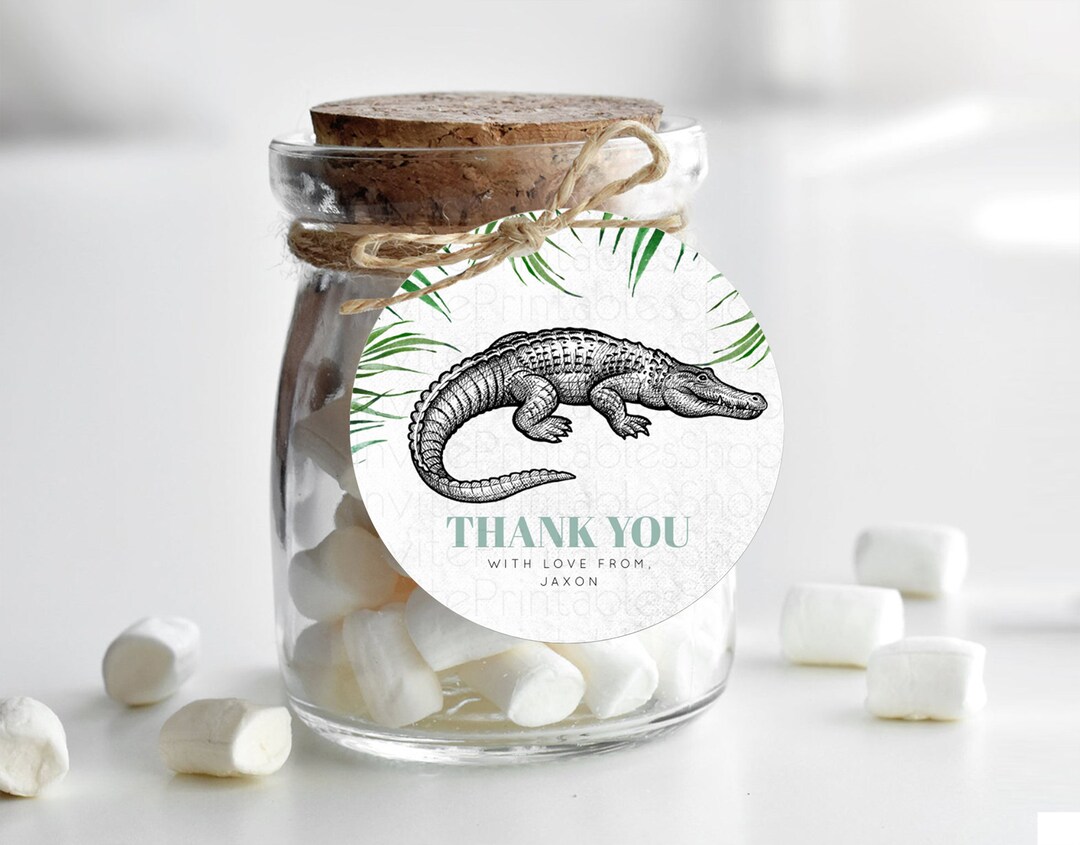 Crocodile Thank You Tags Alligator Thank You Gift Tags Croc Gator Party ...