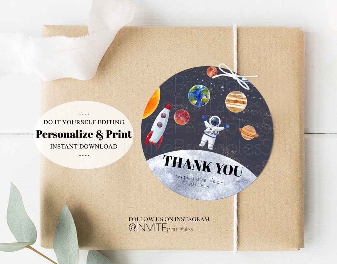 Space Gift Tags, Solar System Favor Tags, Spaceship Blast off ...