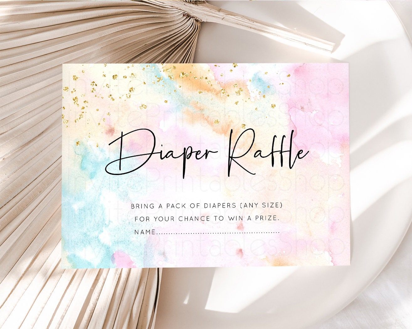 Paper & Party Supplies Rainbow Diaper Raffle Pastel Rainbow Diaper ...