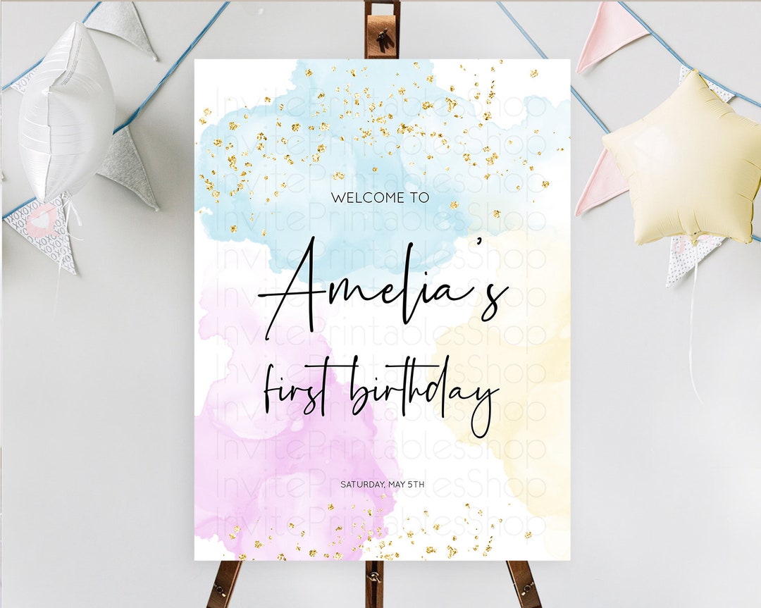 Pastel Welcome Sign Pastel Rainbow Welcome Sign Colorful Rainbow ...