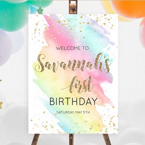 Pastel Welcome Sign Pastel Rainbow Welcome Sign Colorful Rainbow ...