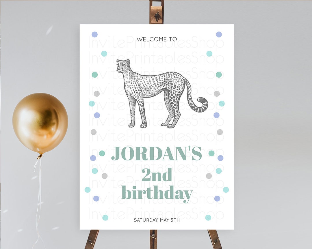 Cheetah Welcome Sign Cheetah Welcome Board Cheetah Party Welcome Poster ...