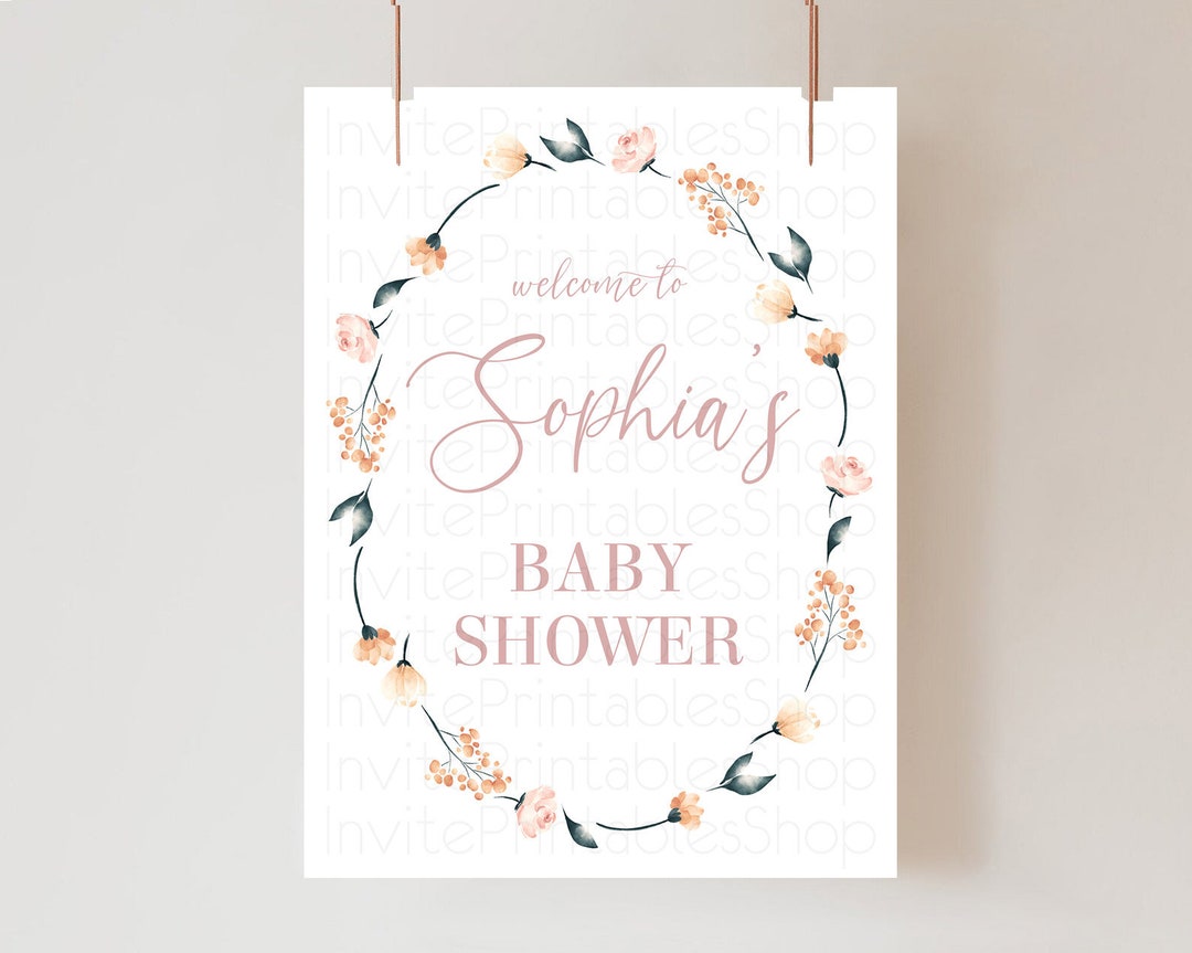 Secret Garden Baby Shower Welcome Sign Wildflower Welcome Board Pastel ...