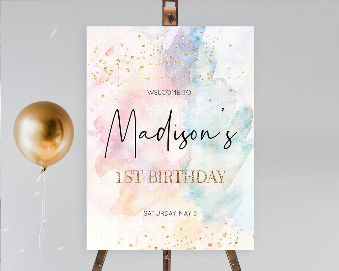 Pastel Welcome Sign Pastel Rainbow Welcome Sign Colorful - Etsy