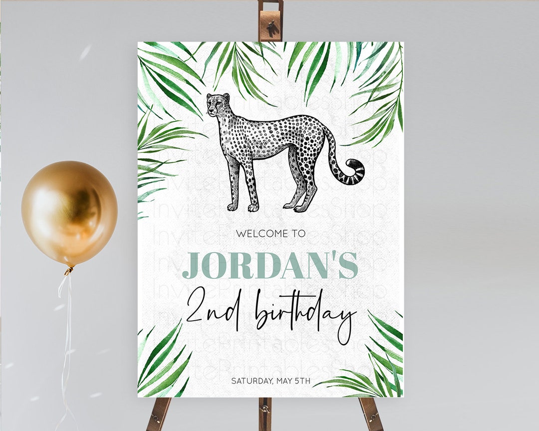 Cheetah Welcome Sign Cheetah Welcome Board Cheetah Party Welcome Poster ...