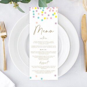 Star Menu Template Pastel Stars Menu Shooting Star Twinkle Little Star ...