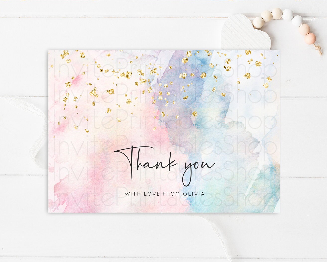 Pastel Rainbow Thank You Colorful Watercolor Gift Cards Splash - Etsy