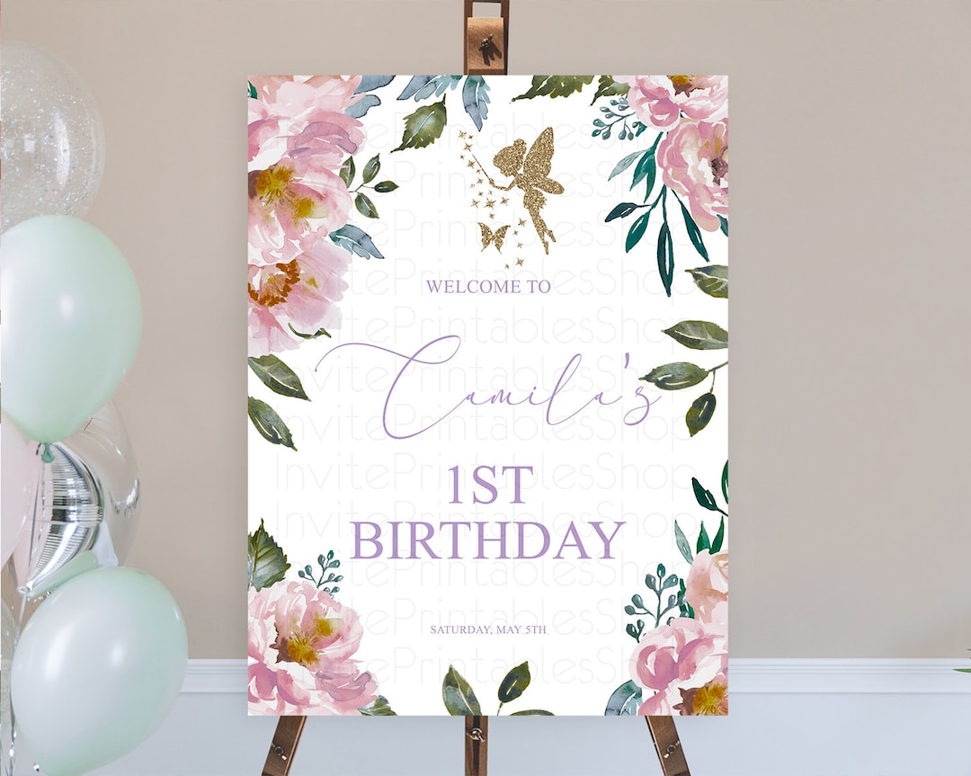Fairy Welcome Sign Fairy Welcome Board Enchanted Garden Pastel Floral ...