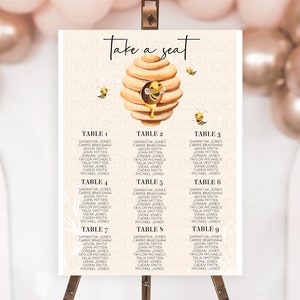 Bee Seating Chart Queen Bee Seating Chart Bee Day Seating Sign Beehive ...