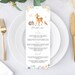 Giraffe Menu Giraffe Menu Template Giraffe Party Table Decor Safari ...