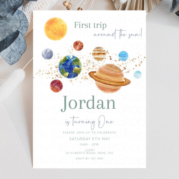 Solar System Invite - Etsy