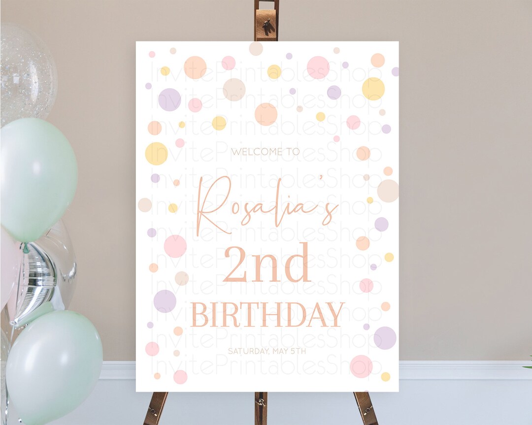 Rainbow Welcome Sign Pastel Welcome Board Pastel Rainbow Confetti ...