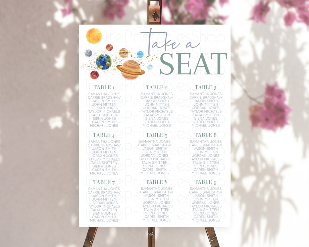 Space Seating Chart Space Seating Décor First Trip Around the Sun Décor ...