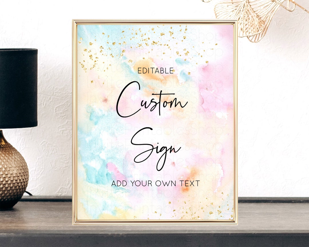 Pastel Rainbow Sign Cards Gifts Sign Table Signs Diaper Sign - Etsy