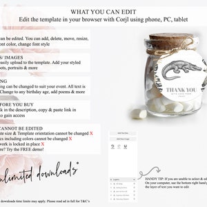 Crocodile Thank You Tags Alligator Thank You Gift Tags Croc Gator Party ...