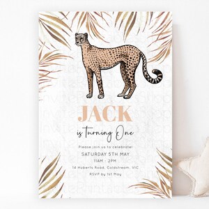 Cheetah Birthday Invitation Cheetah Invitation Cheetah Birthday Cheetah ...