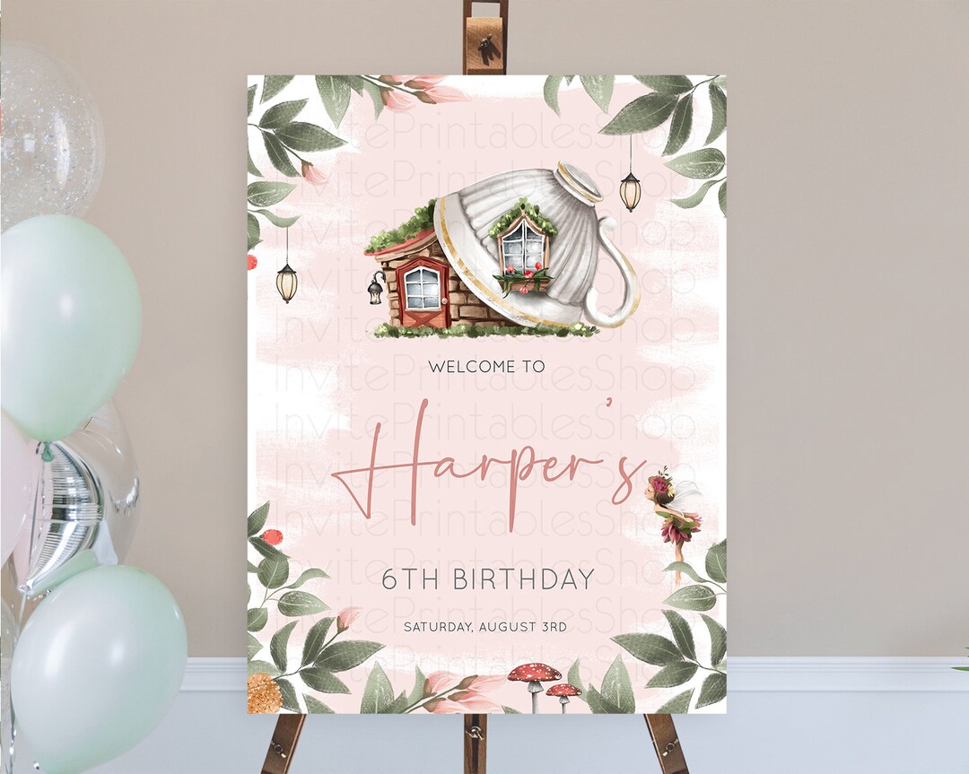 Fairy Welcome Sign Fairy Welcome Board Enchanted Garden Pastel Floral ...