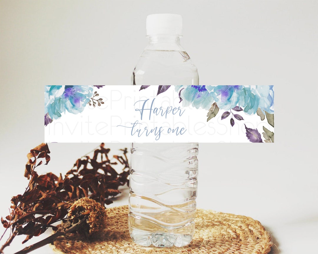 Wildflower Water Label Template Secret Garden Water Label Pastel Floral ...