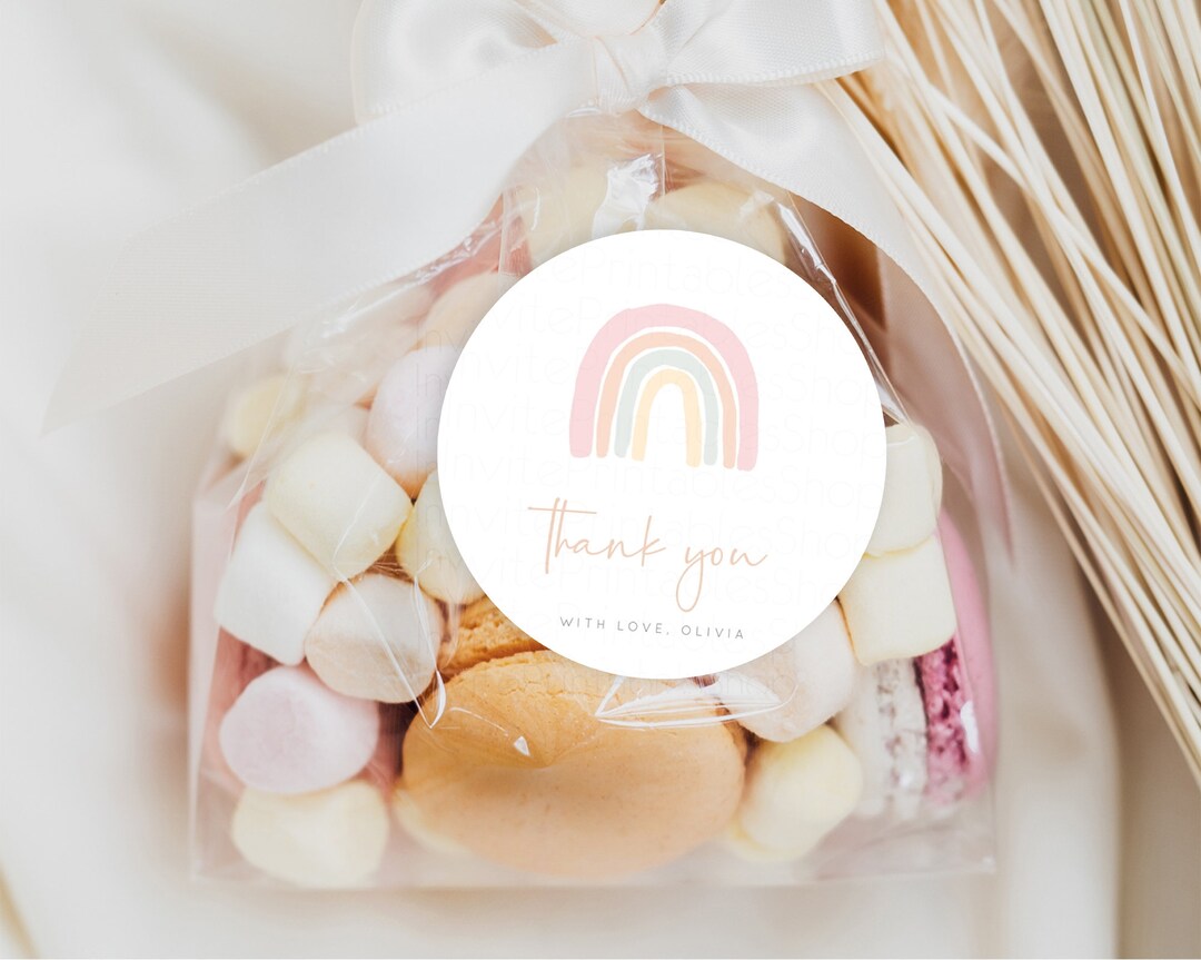 Pastel Rainbow Gift Tags Boho Rainbow Favor Tag Colorful Rainbow ...