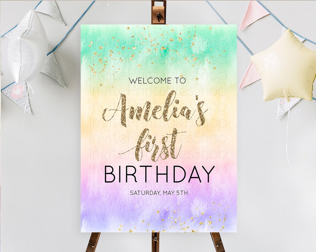 Pastel Welcome Sign Pastel Rainbow Welcome Sign Colorful Rainbow ...