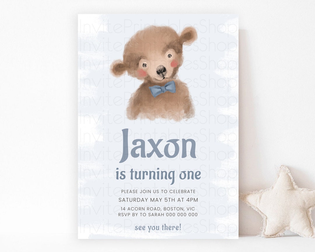 Bear Birthday Invitation Bear Invitation Forest Baby Invites Bear Woods ...