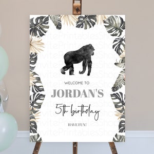 Gorilla Welcome Sign Gorilla Welcome Board Gorilla Party Welcome Poster ...