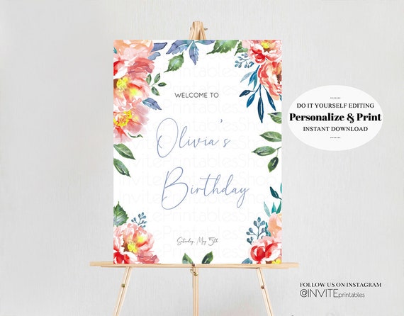 Birthday Board Welcome Sign Welcome Poster Entry Sign | Etsy