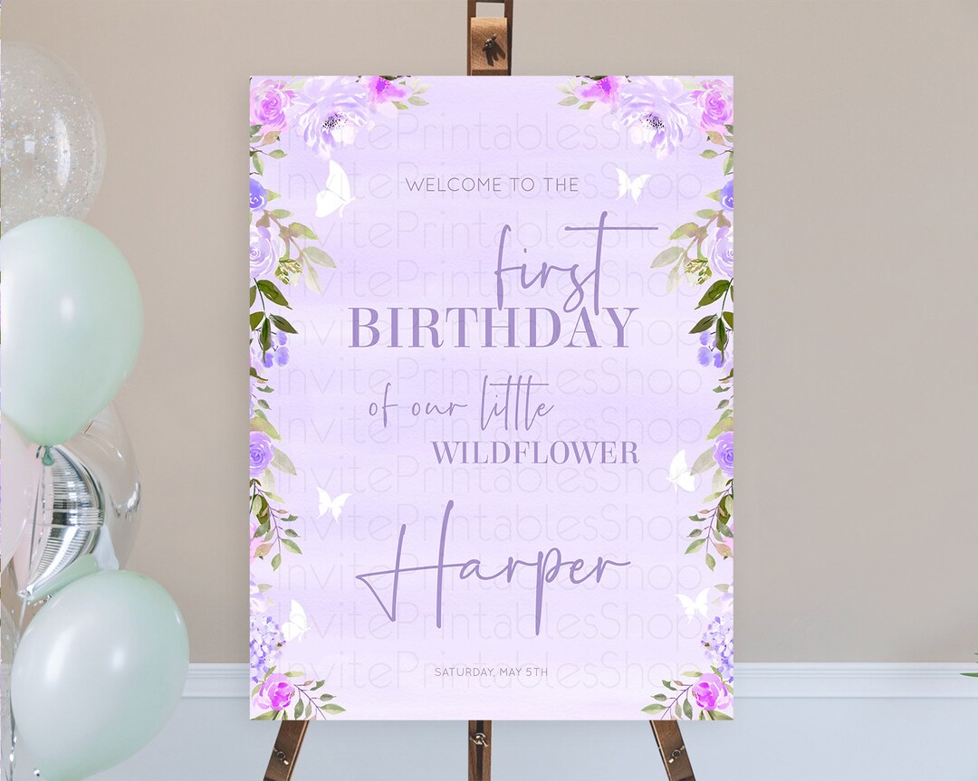 Secret Garden Welcome Sign Wildflower Welcome Board Pastel Flower ...
