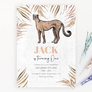 Cheetah Birthday Invitation Cheetah Invitation Cheetah Birthday Cheetah ...