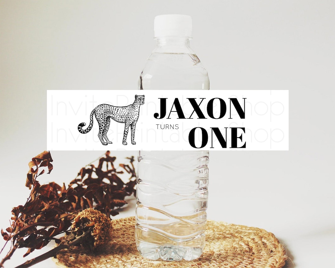 Cheetah Water Label Template Cheetah Party Decor Water Label Safari ...