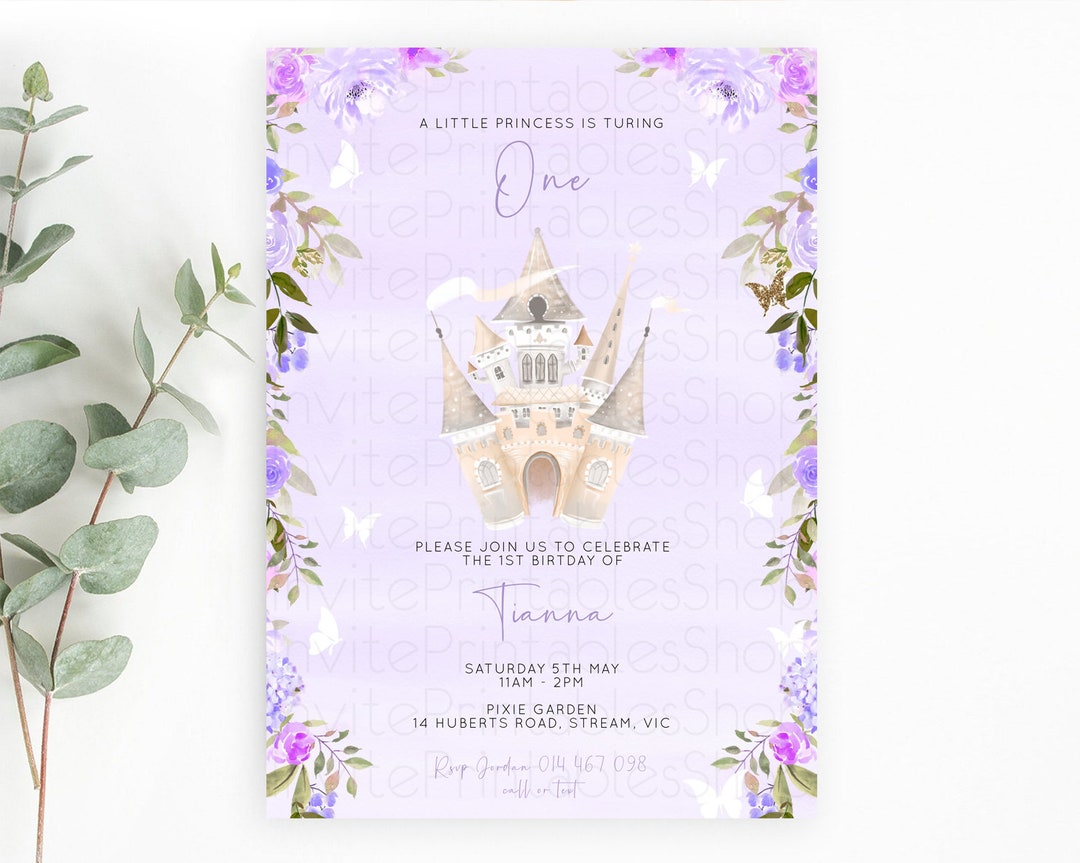 Princess Birthday Invitation Castle Invitation Royal Birthday Fairy ...