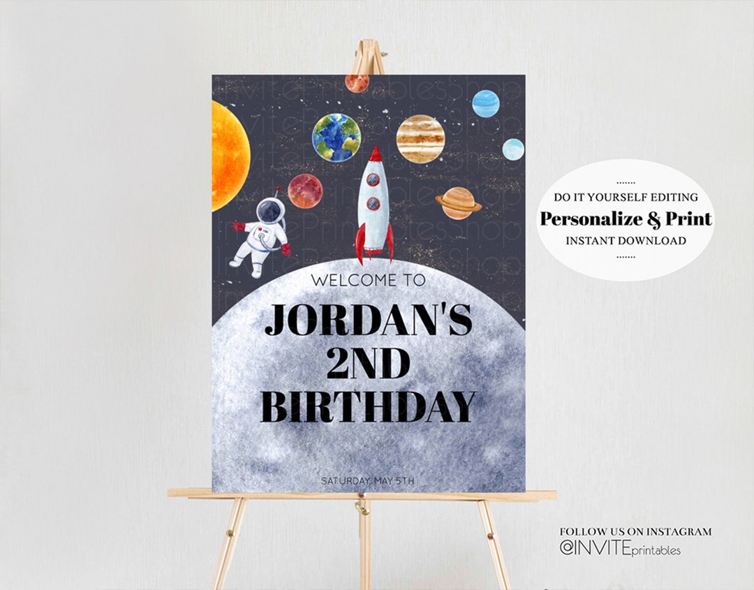 Space Welcome Sign Solar System Welcome Board Galaxy Welcome Poster ...