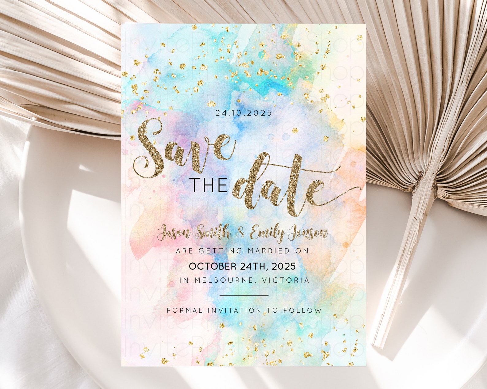 Pastel Save the Date Pastel Colors Save the Date Rainbow | Etsy