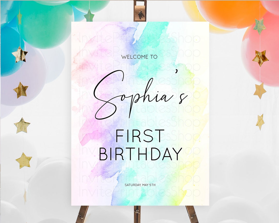 Pastel Welcome Sign Pastel Rainbow Welcome Sign Colorful - Etsy