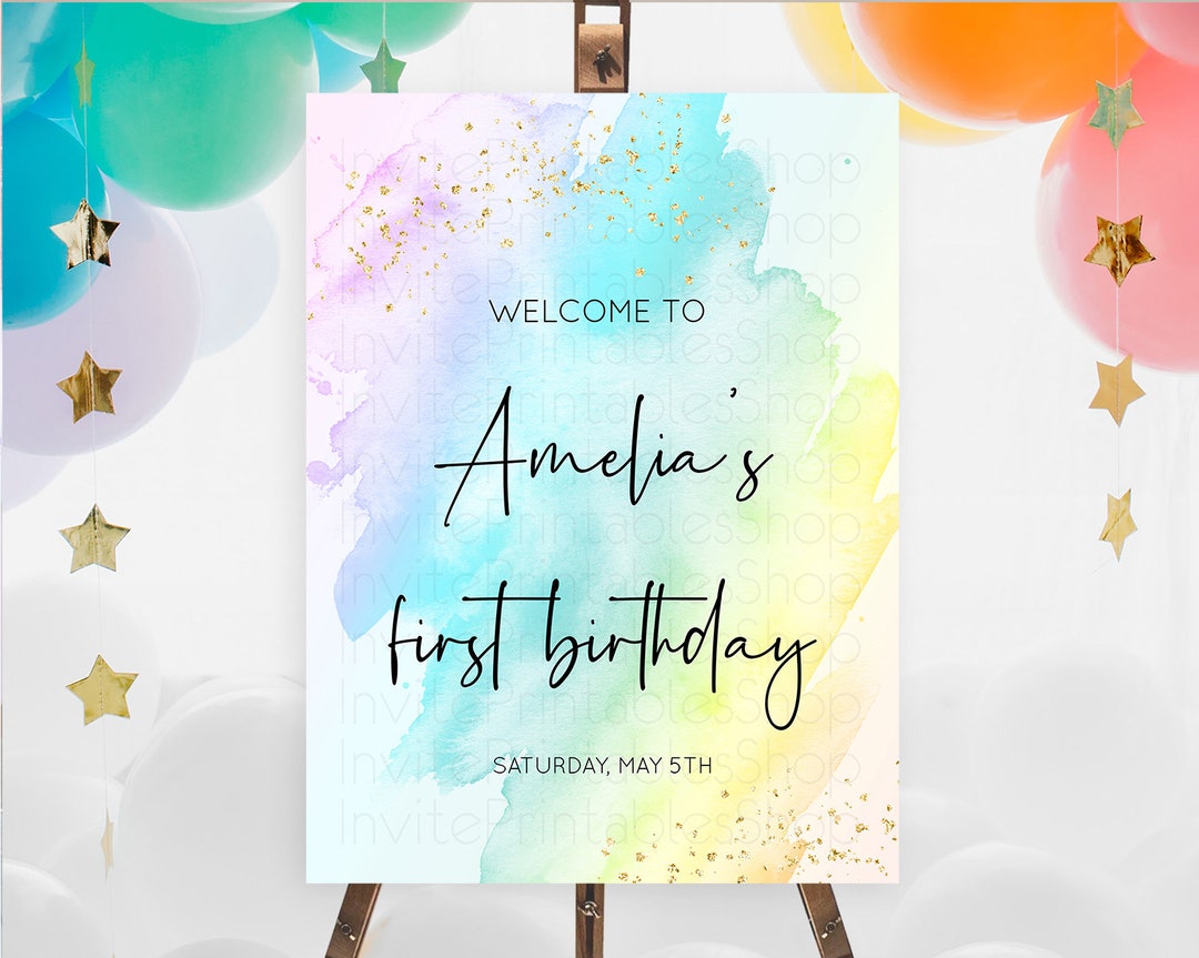 Pastel Welcome Sign Pastel Rainbow Welcome Sign Colorful Rainbow ...