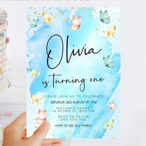 Pastel Butterfly Birthday Invitation Butterfly Birthday Invitation ...