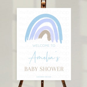 Pastel Rainbow Baby Shower Welcome Sign Boho Rainbow Welcome - Etsy