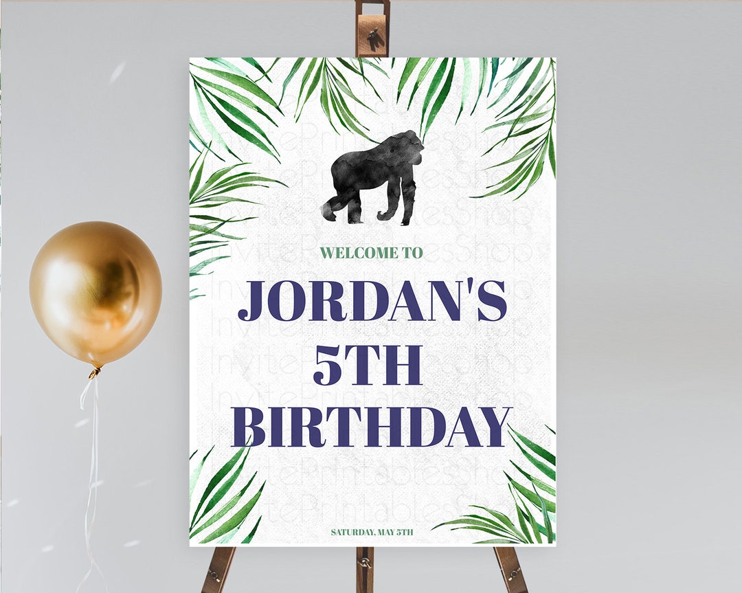 Gorilla Welcome Sign Gorilla Welcome Board Gorilla Party Welcome Poster ...