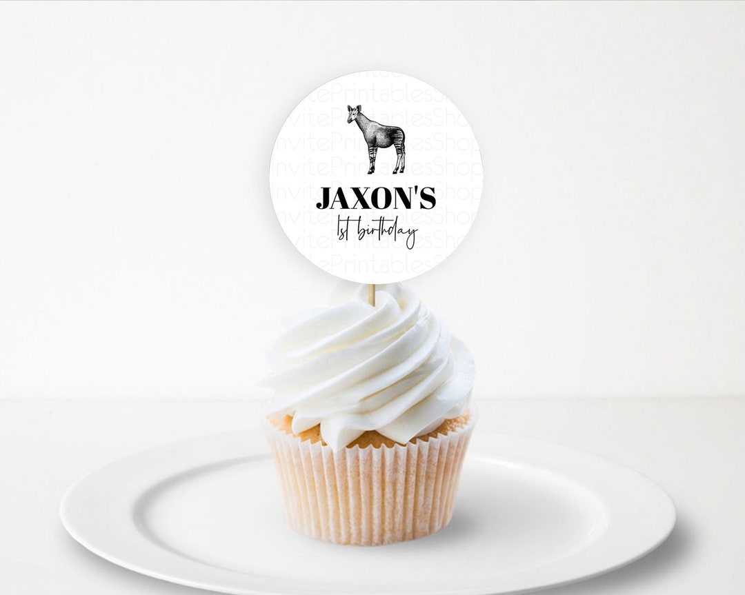 Okapi Cupcake Toppers Okapi Cupcake Okapi Take A Cupcake Toppers Okapi ...