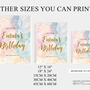 Rainbow Welcome Sign Pastel Watercolor Welcome Board Gold Glitter Foil ...